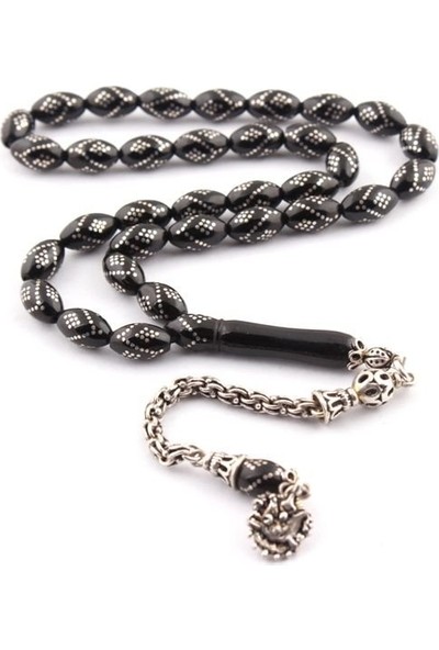 Tesbih Sepetim Erzurum Oltu Tesbih 925 Ayar Gümüş Işleme ve Püsküllü