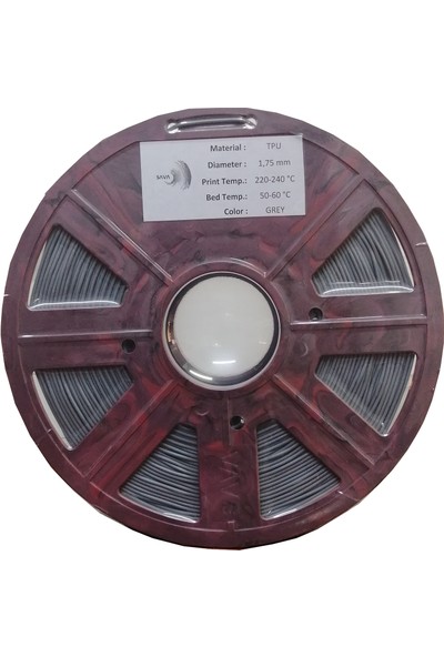 Sava Tpu (Flex) Esnek Filament - 1.75 mm Gri Sava Tpu (Flex) Esnek Filament - 1.75 mm Gri