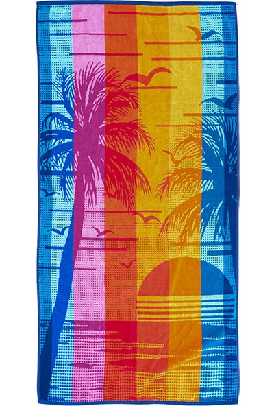 Özdilek Summer Heat Palms Kadife 70X140 Cm. Plaj Havlusu