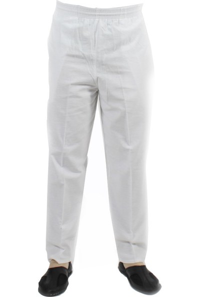 Kanaviçe Hac Umre Kıyafeti Şantuk Yarım Şalvar Beyaz Battal Boy