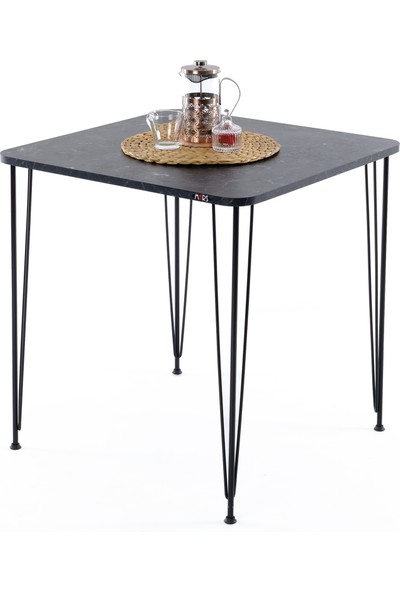 Mars Mobilya Roma Siyah Tel Ayaklı Mutfak Masası Mars Mobilya Roma Siyah Tel Ayaklı Mutfak Masası