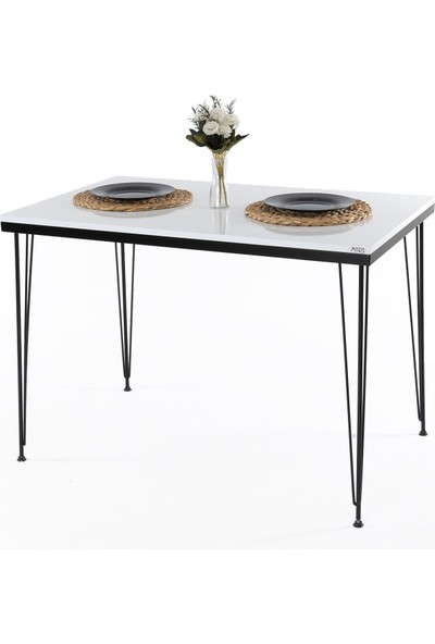 Mars Mobilya Rustik Beyaz Tel Ayaklı Mutfak Masası Mars Mobilya Rustik Beyaz Tel Ayaklı Mutfak Masası