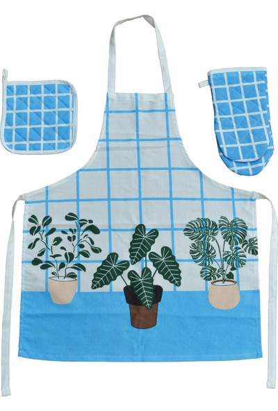 Belnido Home Alaçatı Baskılı Pamuklu Su Geçirmez Mutfak Önlüğü Seti MFS00002 Belnido Home Alaçatı Baskılı Pamuklu Su Geçirmez Mutfak Önlüğü Seti MFS00002