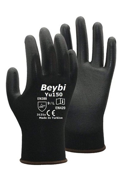 Beybi YU150 Siyah Eldiven 10 Çift No 10