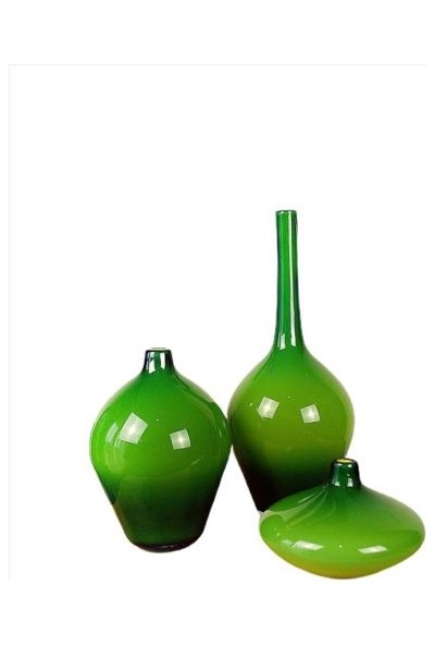 Üfleme Cam Üçlü Dekoratif Vazo Set