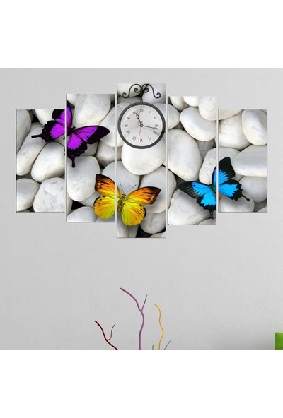 Markapia Home Plaj Taşı 5 Parça Mdf Saat Tablo Markapia Home Plaj Taşı 5 Parça Mdf Saat Tablo