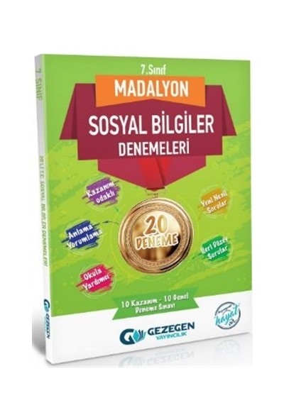 Gezegen Yayıncılık 7. Sınıf Madalyon Sosyal Bilgiler Denemeleri 20 Deneme