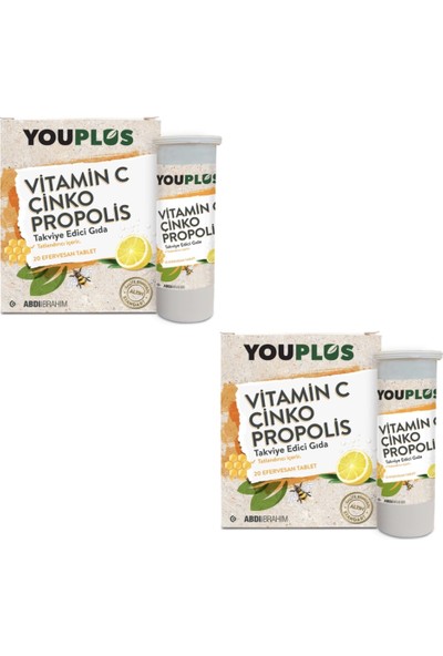 Youplus Vitamin C, Çinko, Propolis Efervesan Tablet Takviye Edici Gıda 2 Kutu Youplus Vitamin C, Çinko, Propolis Efervesan Tablet Takviye Edici Gıda 2 Kutu