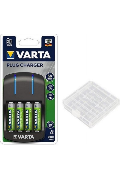 Varta Plug Şarj Cihazı + 4 x 2100 Mah Aa Şarjlı Pil Varta Plug Şarj Cihazı + 4 x 2100 Mah Aa Şarjlı Pil