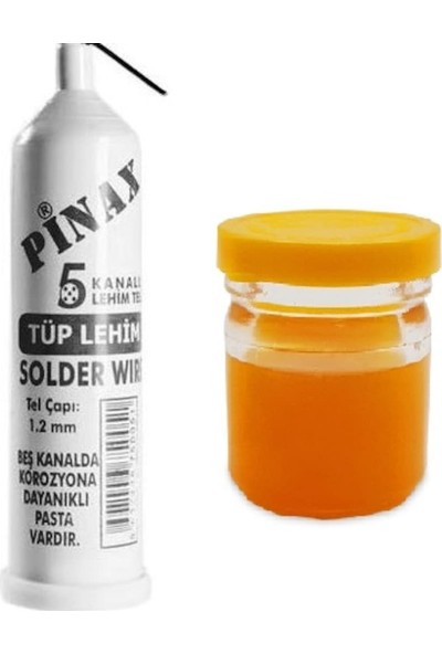 Pinax 5 Kanallı Lehim Teli 1,2 mm + Lehim Pastası 40 gr Pinax 5 Kanallı Lehim Teli 1,2 mm + Lehim Pastası 40 gr