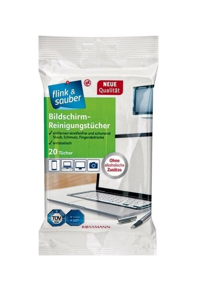 Flink & Sauber Ekran Temizleme Bezleri 15X20 cm 20'li Flink & Sauber Ekran Temizleme Bezleri 15X20 cm 20'li