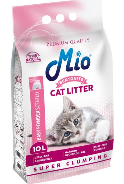 Mio Baby Powder Kokulu 10LT Kalın Kedi Kumu Mio Baby Powder Kokulu 10LT Kalın Kedi Kumu