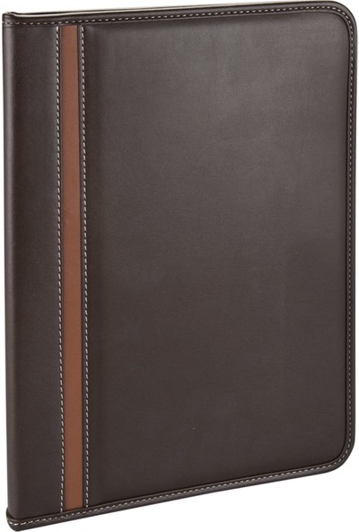 2K A4 Suni Deri Phone Fermuarlı Sekreter Blok Tablası Hesap Makinalı 100 Yaprak Kahve