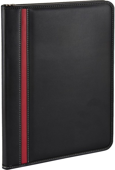 2K A4 Suni Deri Phone Fermuarlı Sekreter Blok Tablası Hesap Makinalı 100 Yaprak Siyah