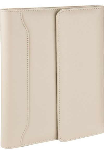 2K Diplomat Mıknatıs Kapak Organizer Çizgili Defterli 17 x 24 cm Bej