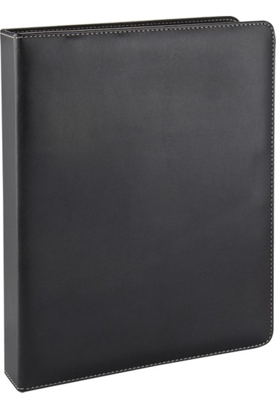 2K A4 Suni Deri 4 Halkalı Elite Evrak Sunum Klasörü 250 Yaprak Siyah