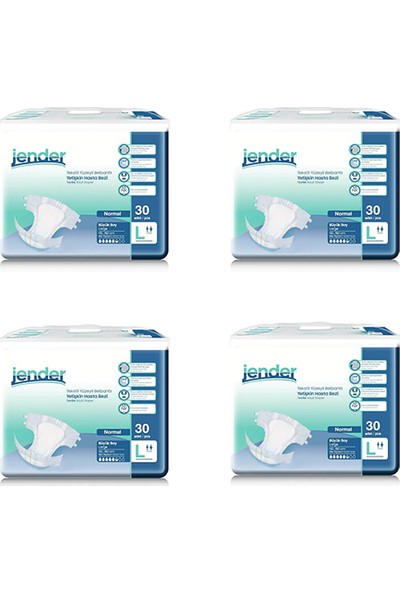Jender Belbantlı Hasta Bezi Büyük Boy - Large 120 Adet 4 Paket Jender Belbantlı Hasta Bezi Büyük Boy - Large 120 Adet 4 Paket