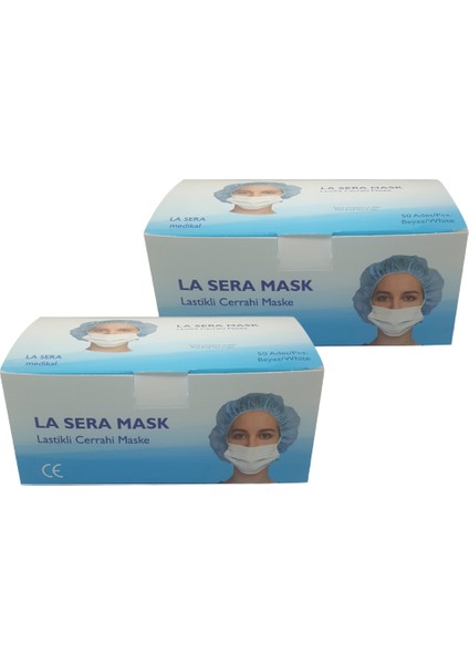 La Sera 3 Katlı Telsiz Cerrahi Maske 50 Adet – 2’li Fiyatı