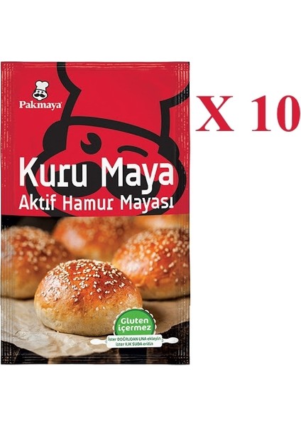 Pakmaya Aktif Kuru Hamur Mayası 100 gr x 10 Paket Fiyatı