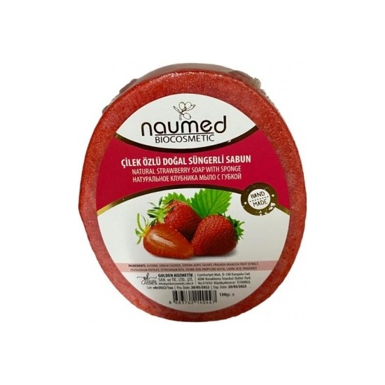 Naumed Çilek Özlü Doğal Süngerli Sabun 130 gr Fiyatı