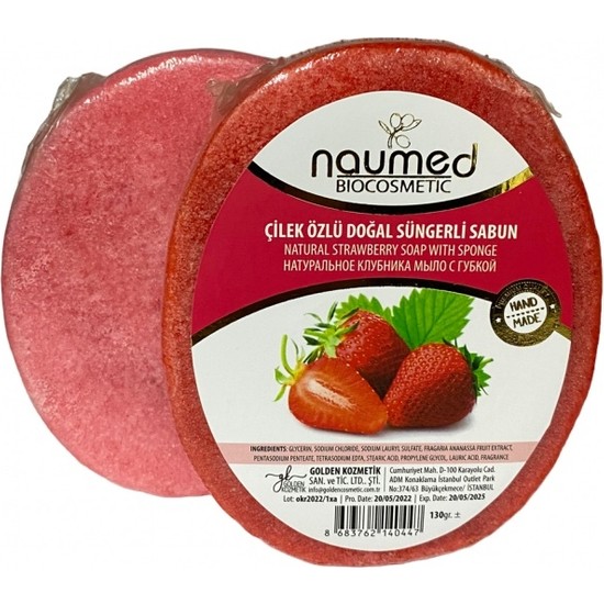 Naumed Çilek Özlü Doğal Süngerli Sabun 130 gr Fiyatı