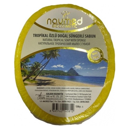 Naumed Tropikal Özlü Doğal Süngerli Sabun 130 gr Fiyatı