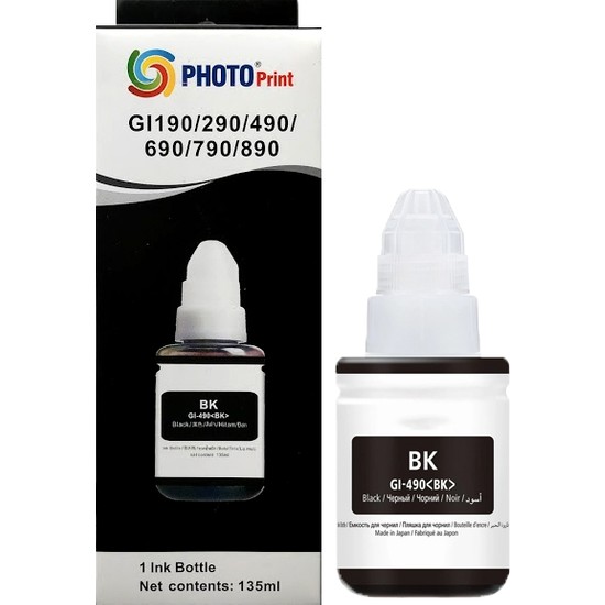 Photo Print Canon Pixma G3410 Siyah Ithal Muadil Mürekkep - Fiyatı