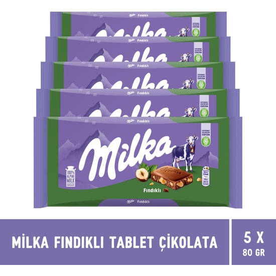 Milka Fındıklı Tablet Çikolata 80 gr - 5 Adet Fiyatı