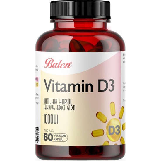 Balen Vitamin D3 450 mg 60 Yumuşak Kapsül x 3 Adet Fiyatı