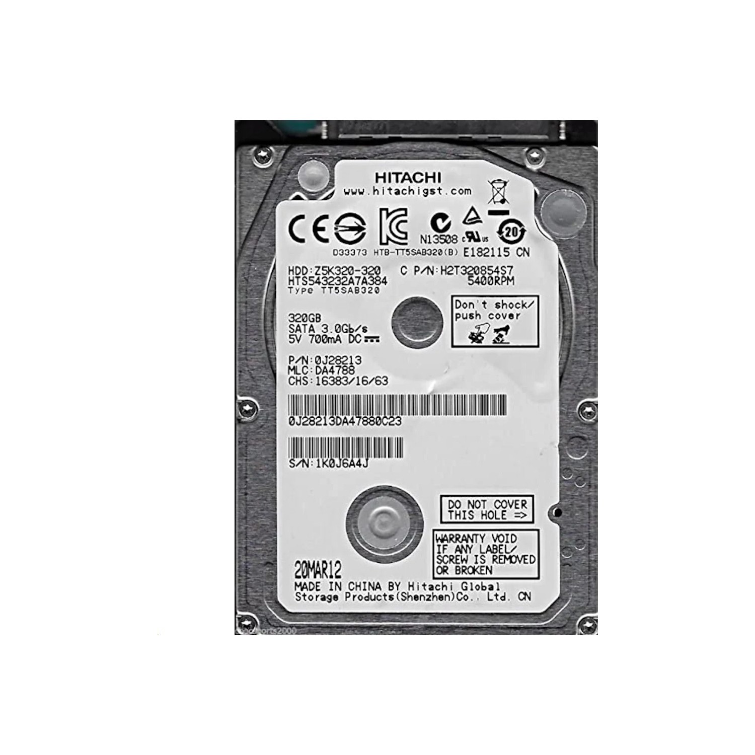 Hitachi 320 GB Hitachi 2,5'' 5400RPM 8mb 3gb/s (Rfb) Fiyatı