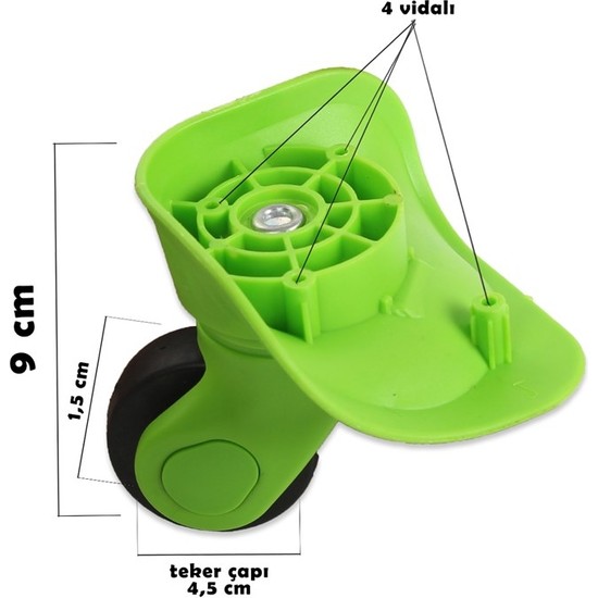 My Valice Valiz Tekerleği Kids Teker 4 Adet Yeşil Fiyatı