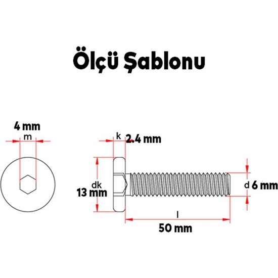 Badem10 Silindir Çektirme Allen Girişli Vida Alçek Vida M6 x Fiyatı