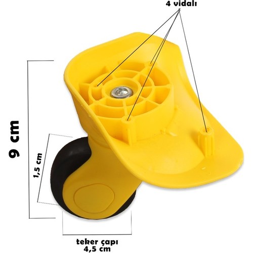 My Valice Valiz Tekerleği Kids Teker 4 Adet Sarı Fiyatı