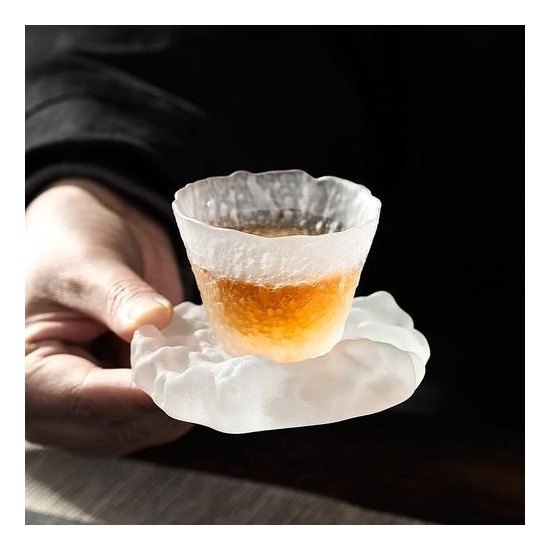HaiTun Buzlu Cam Çay Fincanı Çay Töreni Coaster Japon Zen El Fiyatı