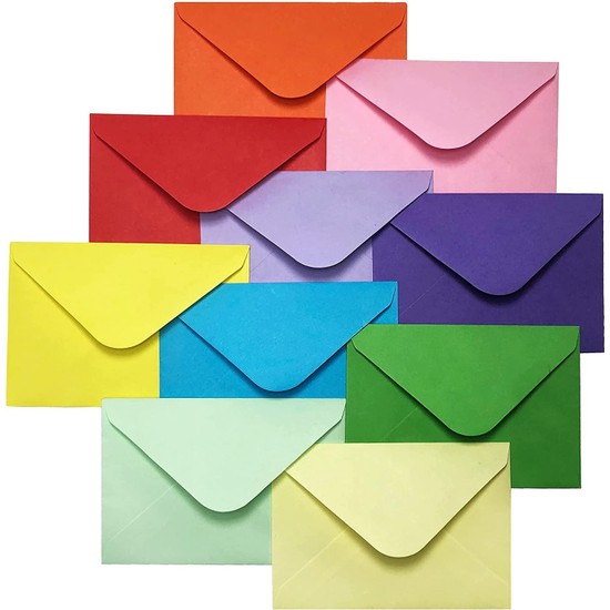 25 Adet, Renkli Zarf, 7x9 Cm, Renkli Mini Zarflar Karışık Fiyatı