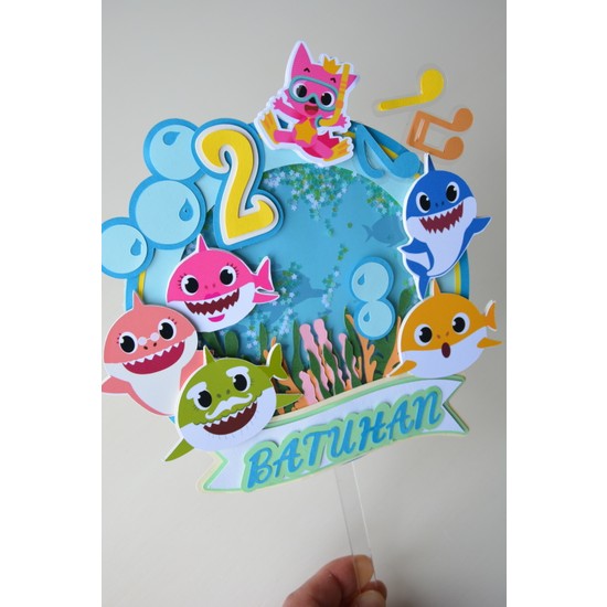 Cake Topper Baby Shark Temalı - Kız/erkek Çocuk/bebek Doğum Fiyatı