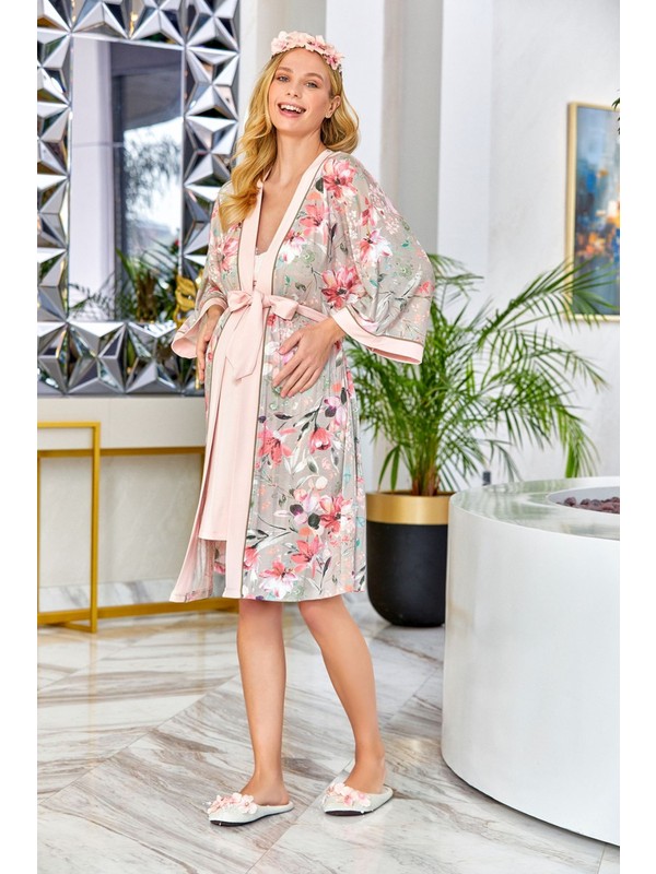 Cossy By Aqua 23506 Kadın Çiçekli Sabahlık-Çiçekli Fiyatı