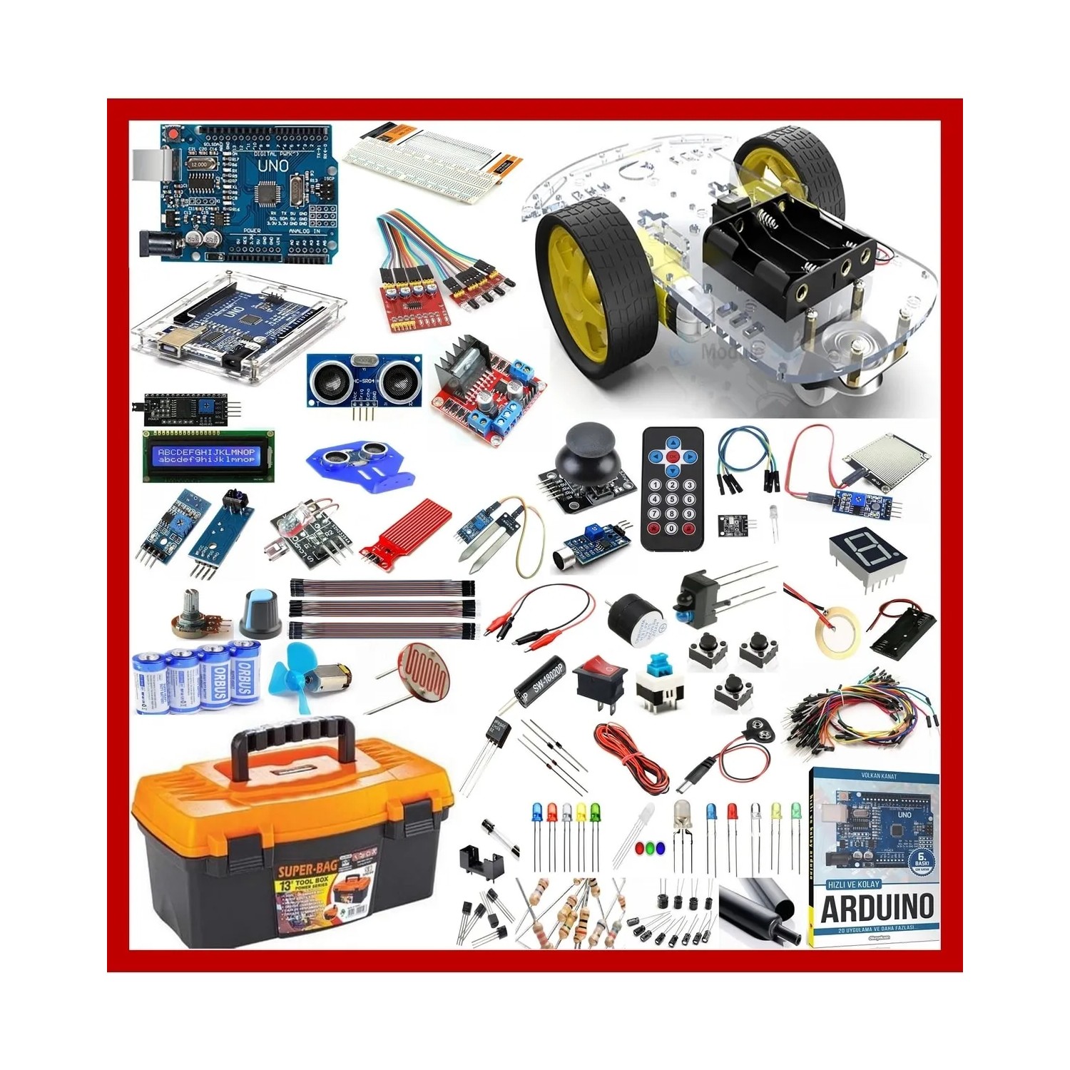 Arduino Uno Proje Seti Full Set Robot Araç Seti 113 Parça Fiyatı