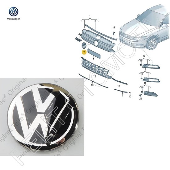 Pelitoto Passat B8 8 5 Ön Panjur Arması Logo Acc 3g0853601a Fiyatı