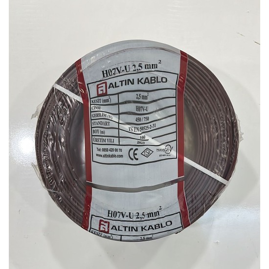 Altın Kablo 2.5 mm Nya Kablo Tek Damar Kahverengi 100 Metre Fiyatı