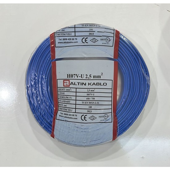 Altın Kablo 2.5 mm Nya Kablo Tek Damar Mavi 100 Metre Fiyatı