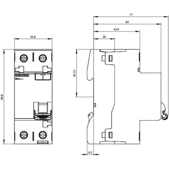 Siemens 2X40 Amper 30MA Monofaze Kaçak Akım Rolesi Fiyatı