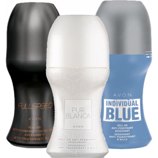 Avon Full Speed Roll-On Deodorant +Blue Roll-On Deodorant+Pur Blanca ...