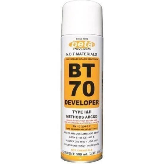 Beta BT70 500 ml Penetrant Muayene Için Geliştirici Sprey Fiyatı