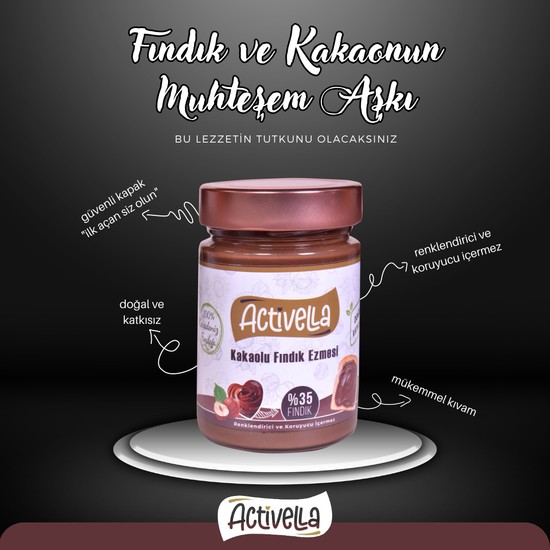 Activella Kakaolu Fındık Ezmesi 330GR %35 Fındıklı Fiyatı