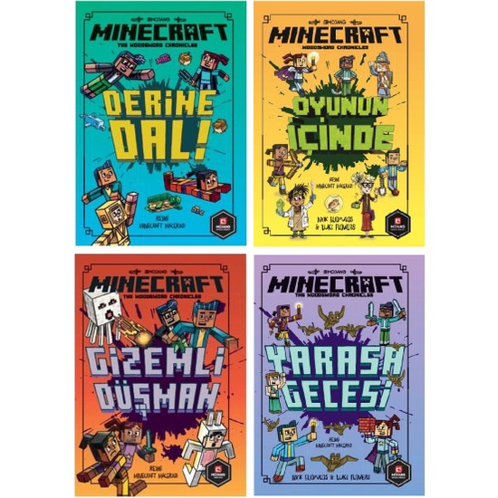 Minecraft 4 Kitap Set - Derine Dal - Oyunun İçinde - Yarasa Kitabı