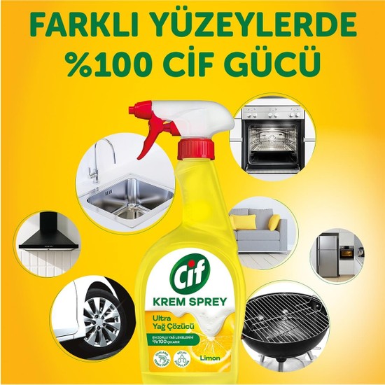 Cif Yüzey Temizleyici Sprey Krem Sprey Ultra Yağ Çözücü 750 Fiyatı