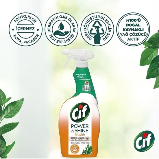 Cif Sprey Temizleyici Power Shine Banyo 750ML 1ADET+ Sprey Fiyatı