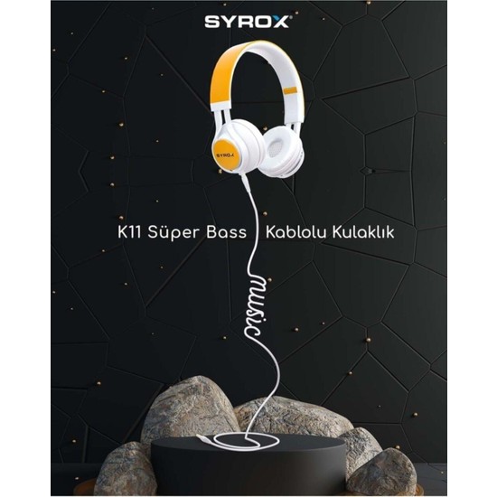 Syrox K11 Mikrofonlu Stereo Kablolu Kulak Üstü Kulaklık Fiyatı