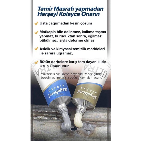 Megabond 2'li Paket Kaynak Yapılmış Gibi Birleştiren Epoxy Fiyatı